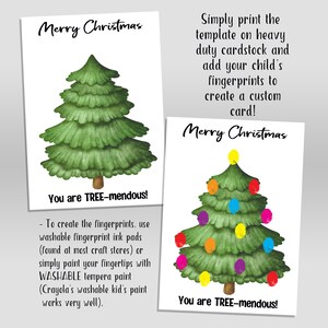 Fingerprint Christmas Card From Kids, Thumbprint Craft for Toddlers ...
