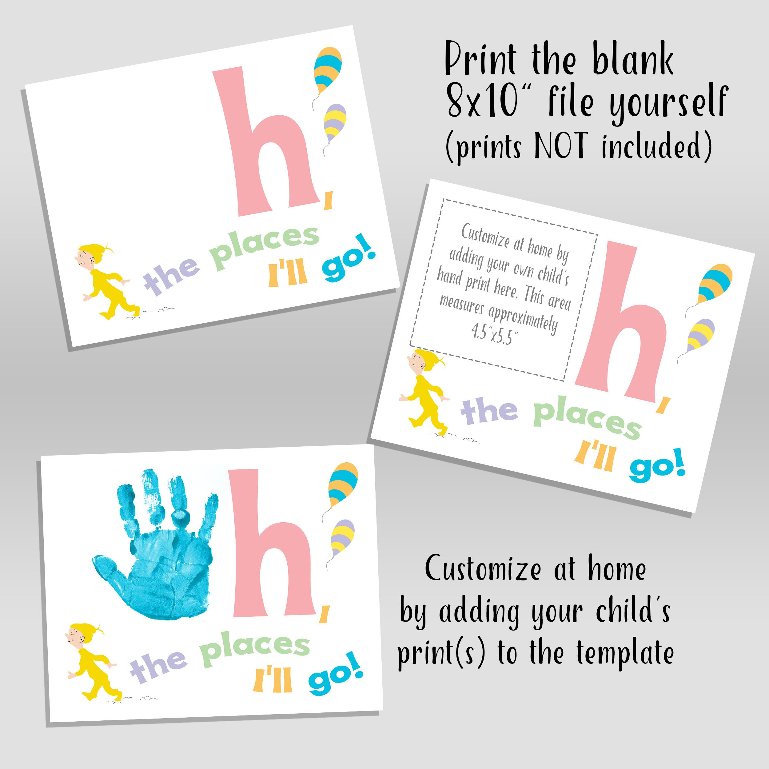 Oh the Places You'll Go Handprint Craft for Kids, Dr Seuss Crafts for ...