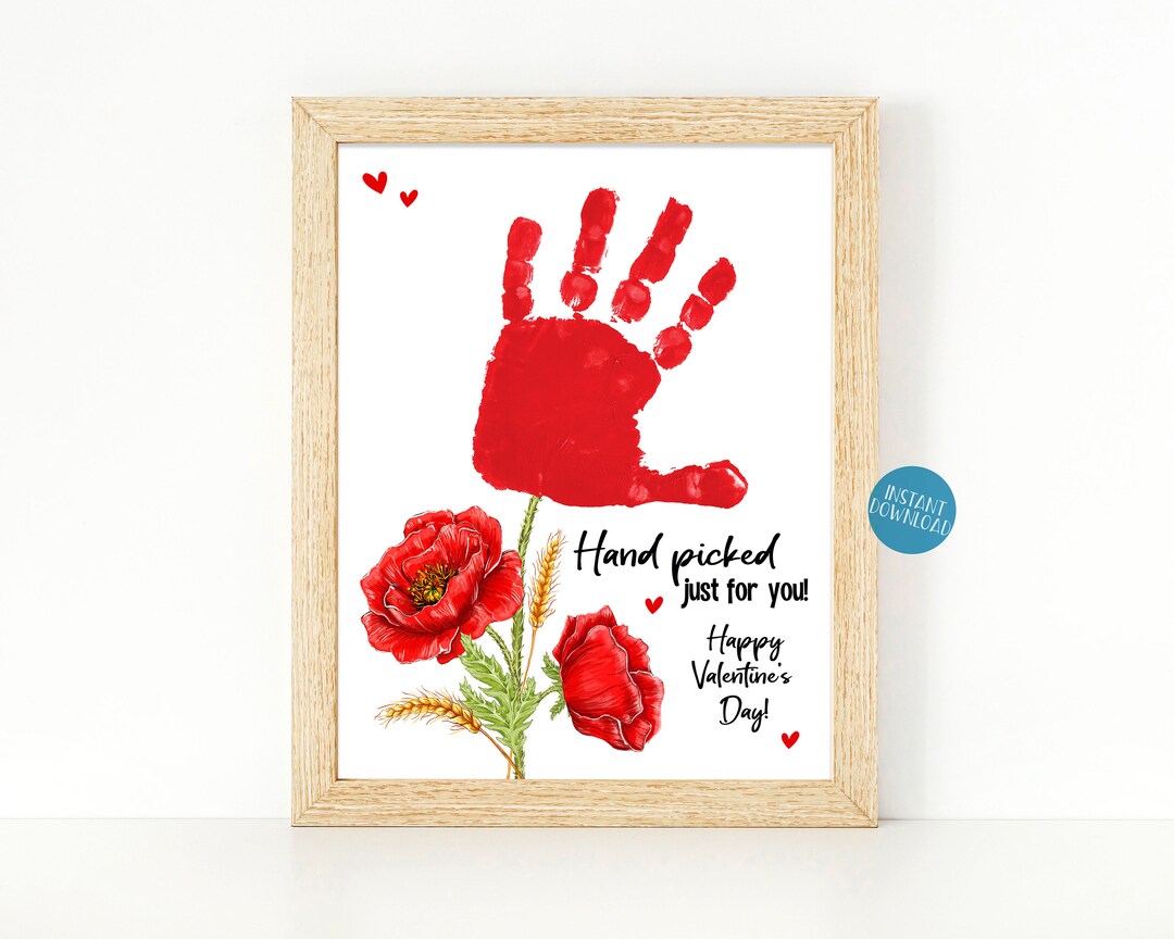 Valentine's Day Handprint Art Project for Kids, Valentines Day Keepsake ...