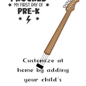 Rocked Prek Handprint Art Project, First Day of School Handprint Guitar ...