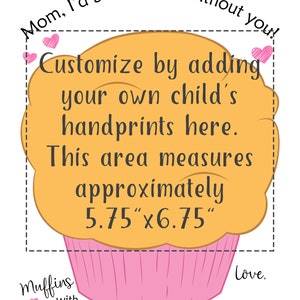 Muffins With Mom Printable, Handprint Art for Mom, Mothers Day Craft ...