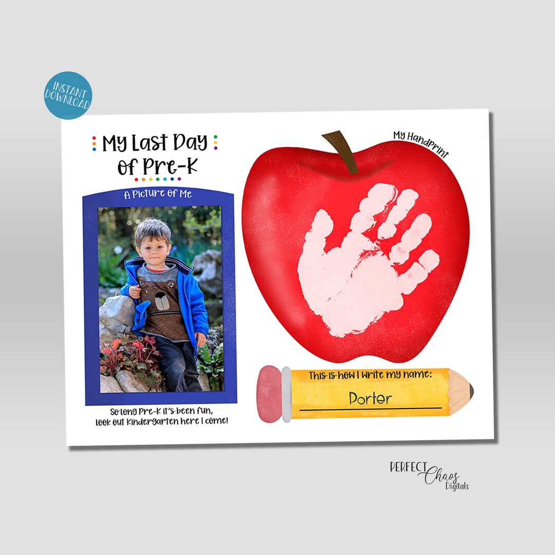 Last Day of Prek, Last Day of School Memory Scrapbook Page, Printable ...