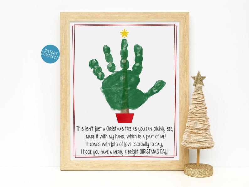 Christmas Tree Handprint Art Xmas Printable Christmas Craft - Etsy Canada