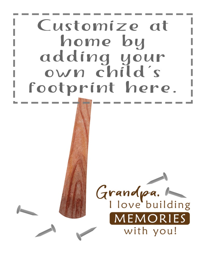 Hammer Footprint Art Project for Toddlers Gift for Grandpa - Etsy