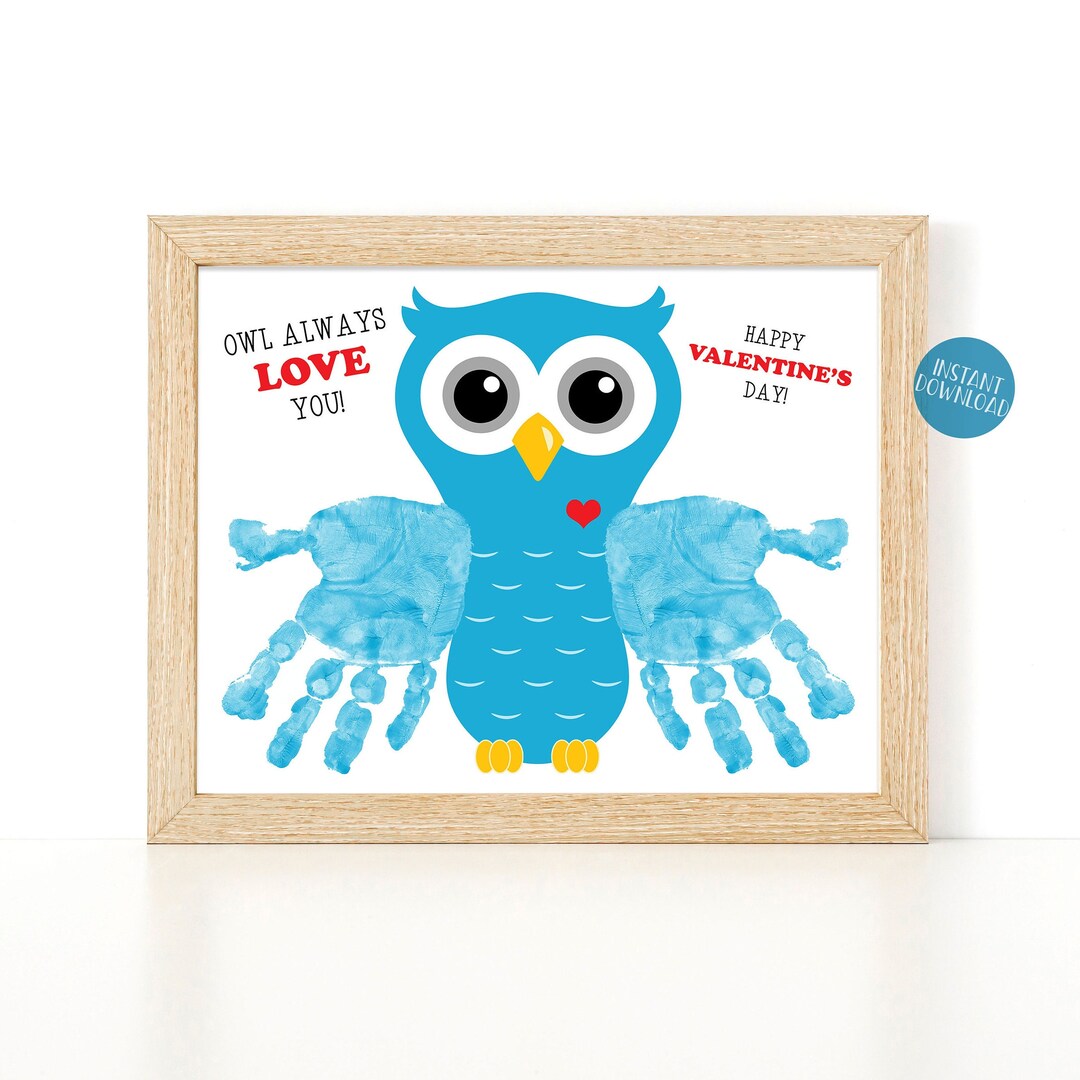 Handprint Art Valentine's Day Craft for Toddlers, Owl Always Love You ...
