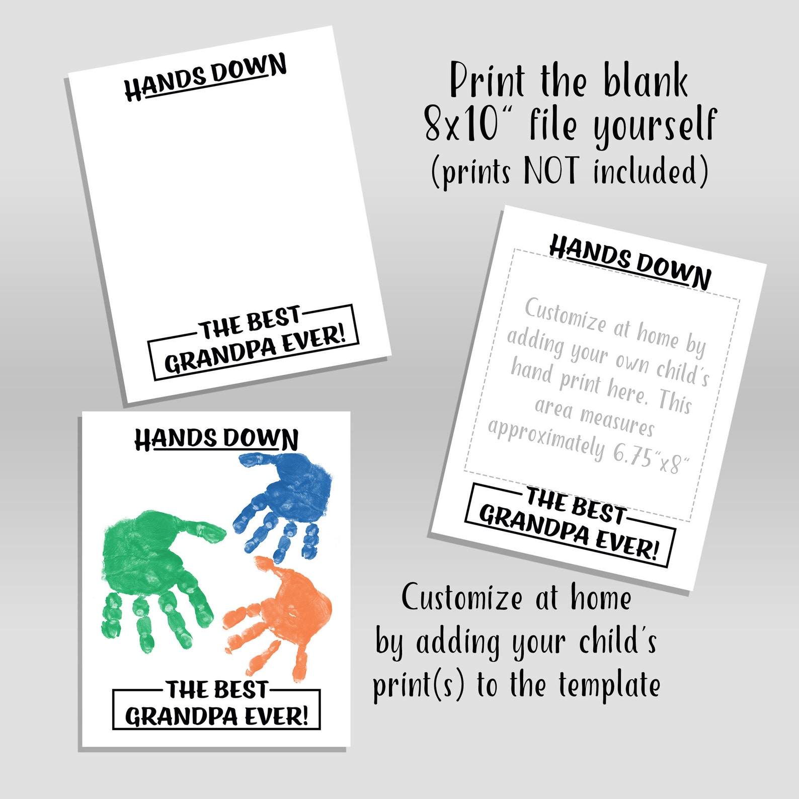 Handprint Art Grandpa Gift Gifts for Grandpa Grandfather - Etsy