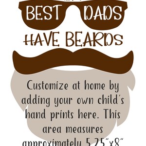 Dad Beard Handprint Art for Fathers Day, Handprint Craft Printable ...