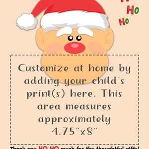 Christmas Kids Thank You Card, Santa Handprint Art, Printable DIY Kid ...