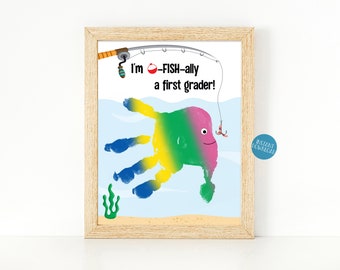 First Day of Kindergarten Handprint Art Back to School - Etsy