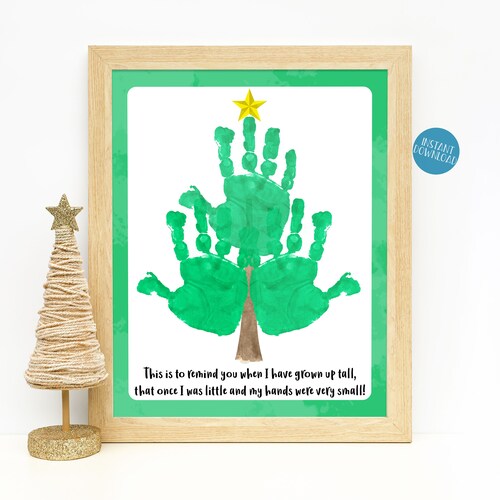 Christmas Tree Handprint Art Xmas Printable Christmas Craft - Etsy