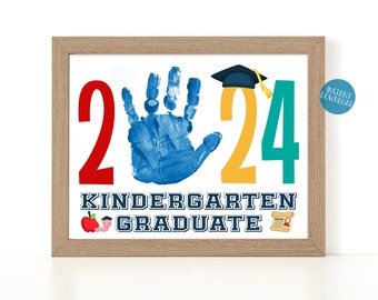 Kindergarten Graduation Sign, Handprint Art, DIY Kid Craft, Class of ...
