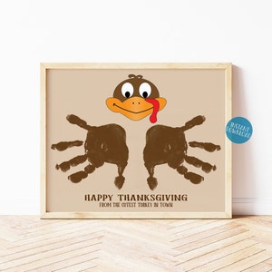 Thanksgiving Turkey Handprint Art, DIY Kid Craft, Handprint Keepsake ...