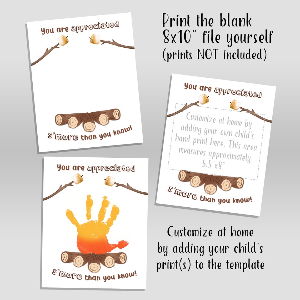 Handprint Craft Teacher Appreciation Gift Smore Handprint Art - Etsy