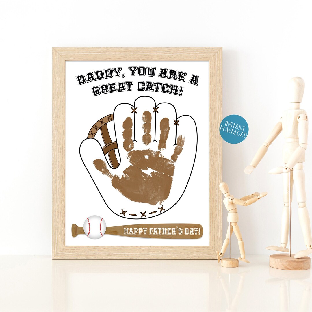 Father's Day Gift, Baseball Glove Handprint Art, Dad Birthday Gift ...