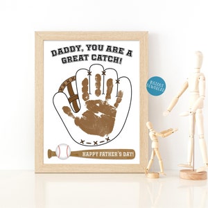 Father's Day Gift, Baseball Glove Handprint Art, Dad Birthday Gift ...