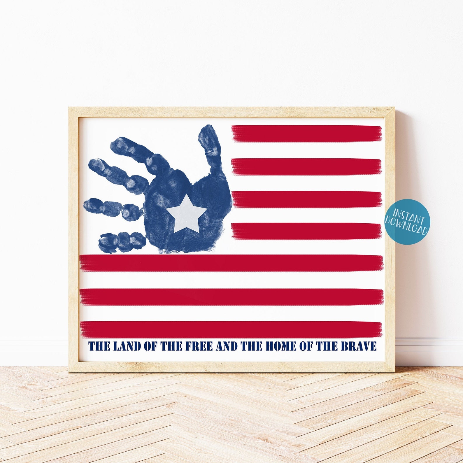 American Flag Handprint Art Independence Day America Fourth - Etsy