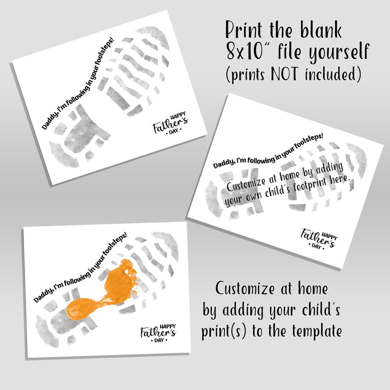 Father's Day Boot Footprint Art Project for Kids Daddy | Etsy