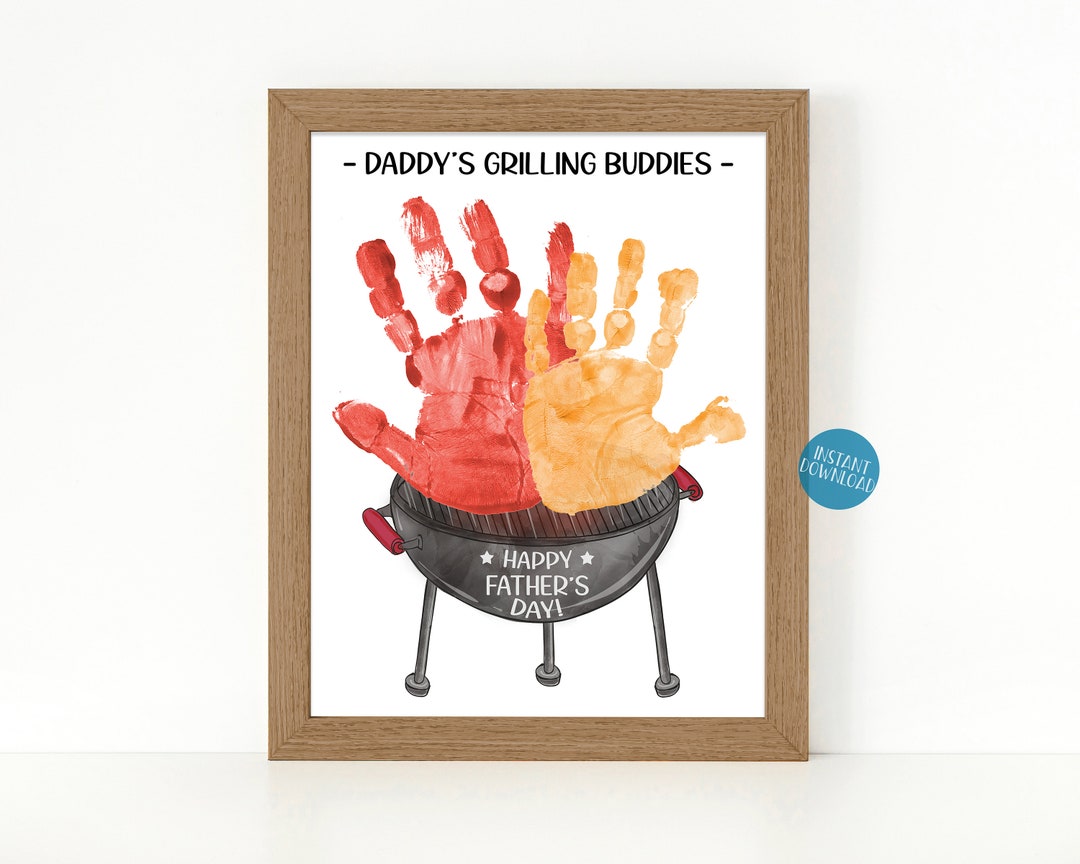 Daddy's Grilling Buddies Handprint Craft for Fathers Day, Handprint Art ...