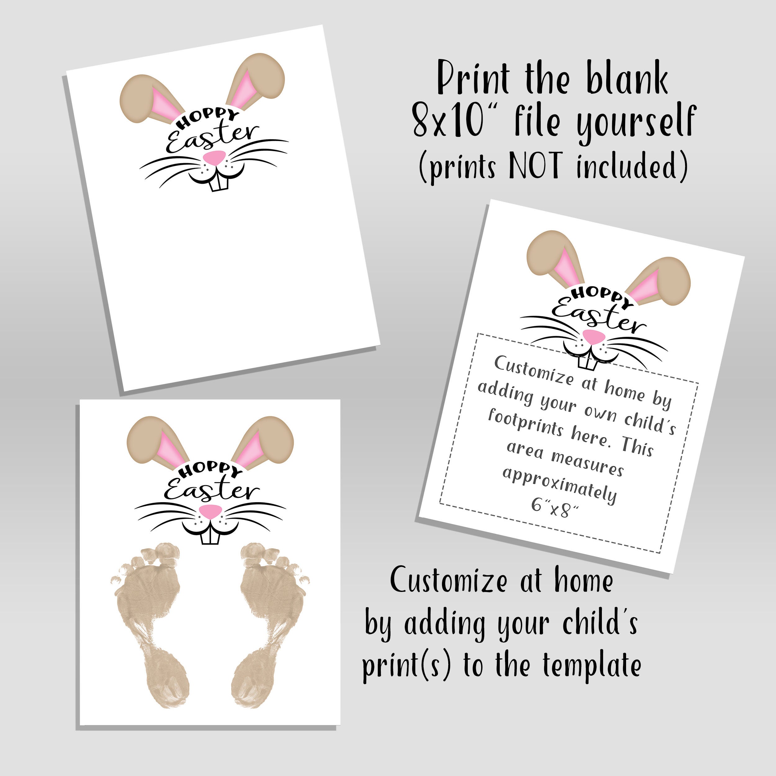 Hoppy Easter Footprint Art, Bunny Feet Bunny Ears, Easter Bunny ...