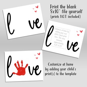 LOVE Handprint Art Valentine's Day Craft for Kids, Valentines Day Card ...