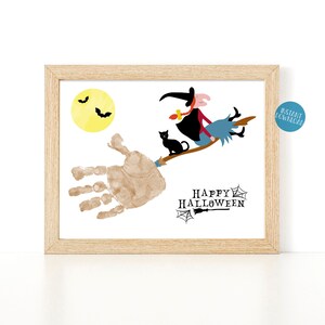 Halloween Handprint Craft for Kids Witch Broomstick Handprint - Etsy
