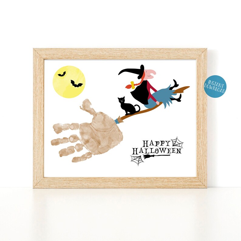 Halloween Handprint Craft for Kids Witch Broomstick Handprint - Etsy