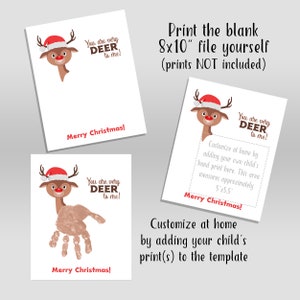Merry Christmas Reindeer, Christmas Xmas Handprint Art, Baby Toddler ...