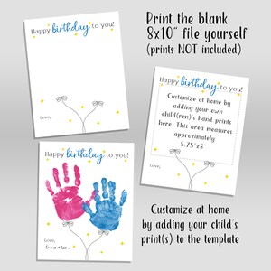 Balloon Handprint Craft Birthday Card, Printable Birthday Card Memory ...