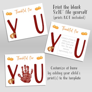 Thanksgiving Handprint Art Project, Thankful for You Handprint Craft ...