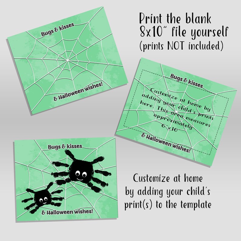 Spider Handprint Keepsake Halloween Craft for Kids Handprint | Etsy