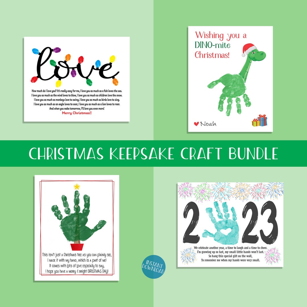 Christmas Handprint Art Bundle Handprint Crafts Classroom - Etsy