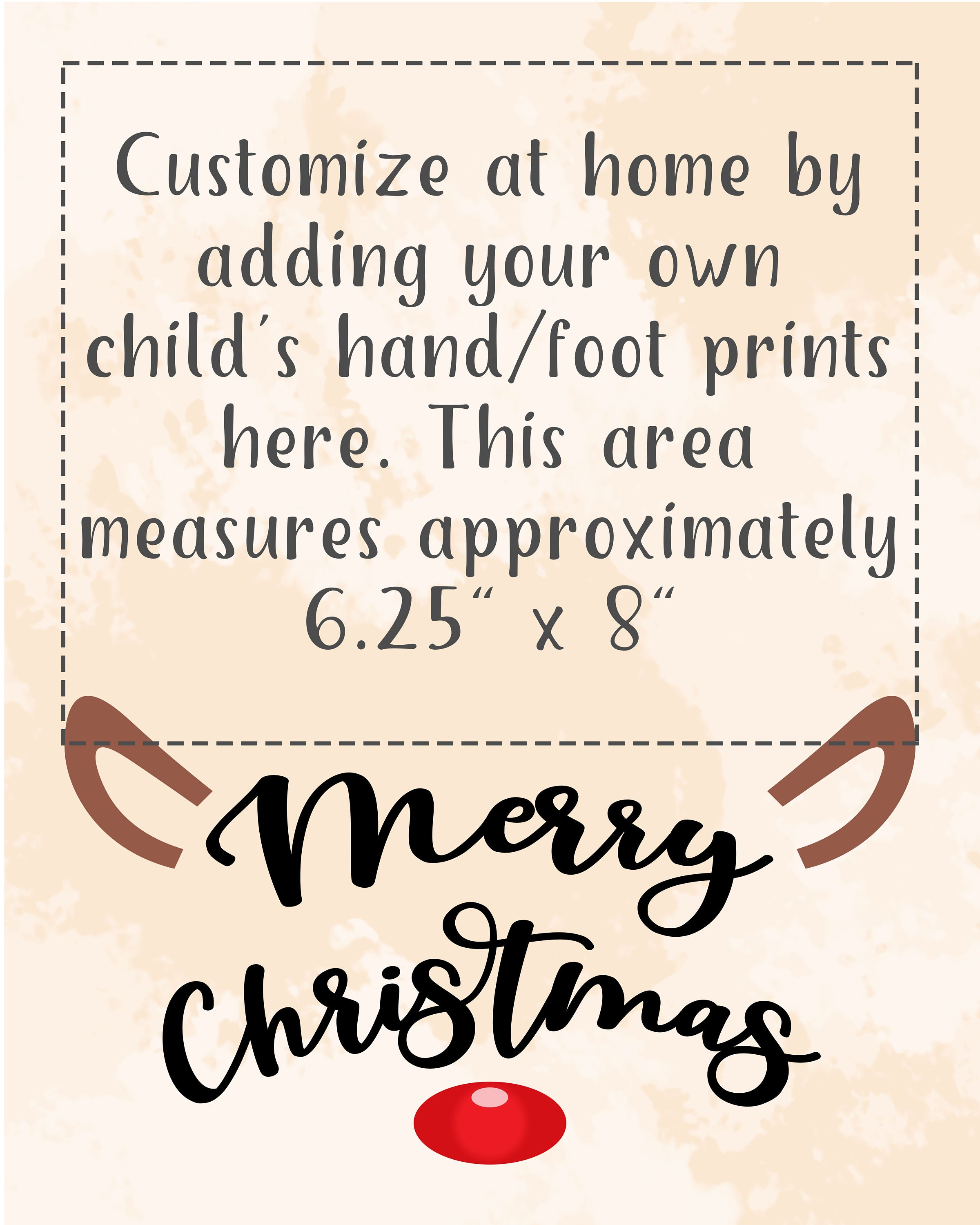 Merry Christmas Reindeer Handprint Art Christmas Xmas Craft - Etsy
