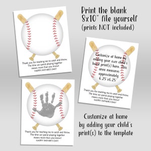 Father's Day Gift, Handprint Art Project for Kids, Baseball Dad Gift ...