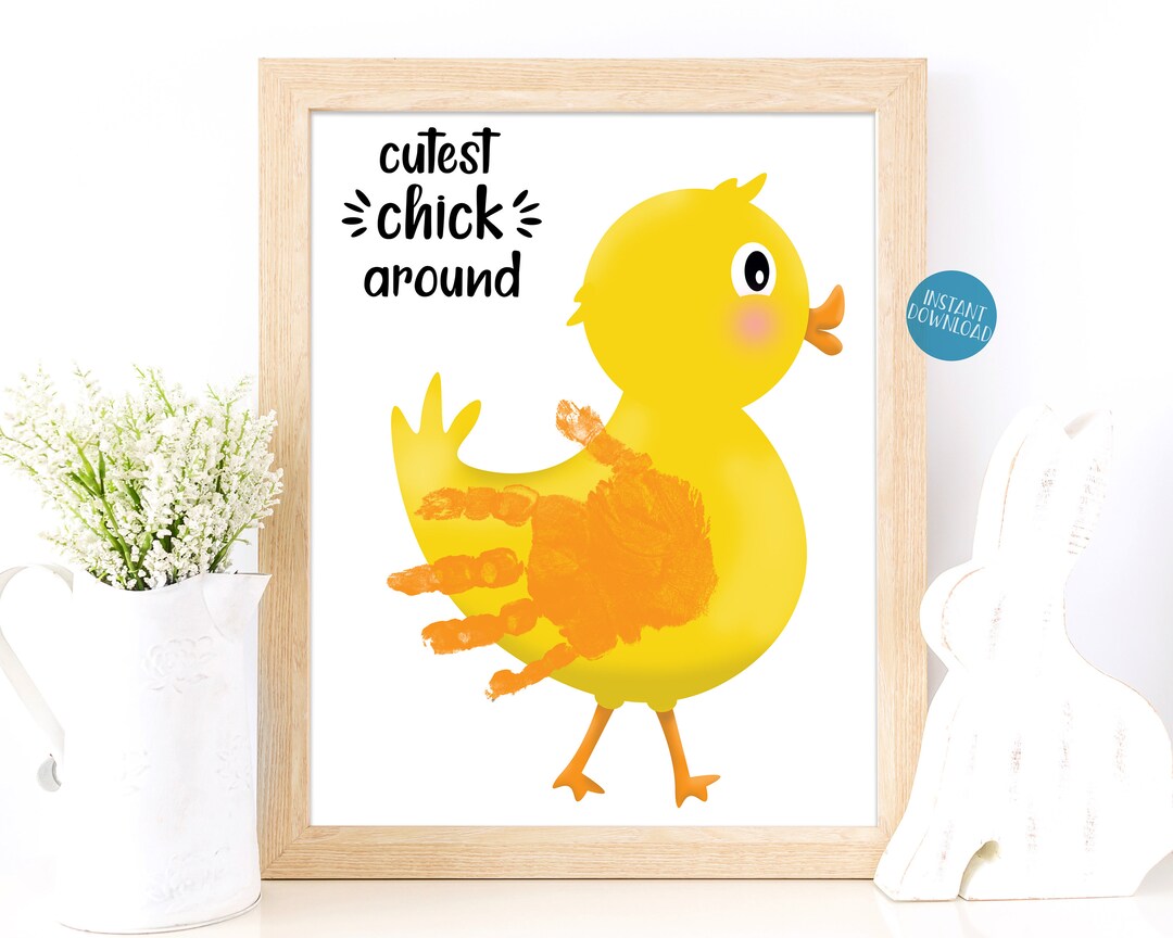 Easter Chicken Handprint Art, Easter Handprint Keepsake, Easter Toddler ...
