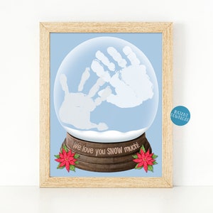 Winter Handprint Art, Baby Toddler Kids DIY Snow Globe Craft, Xmas ...