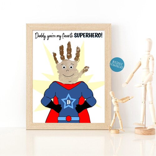 Handprint Art Gift for Dad From Daughter Birthday Gift Dad - Etsy