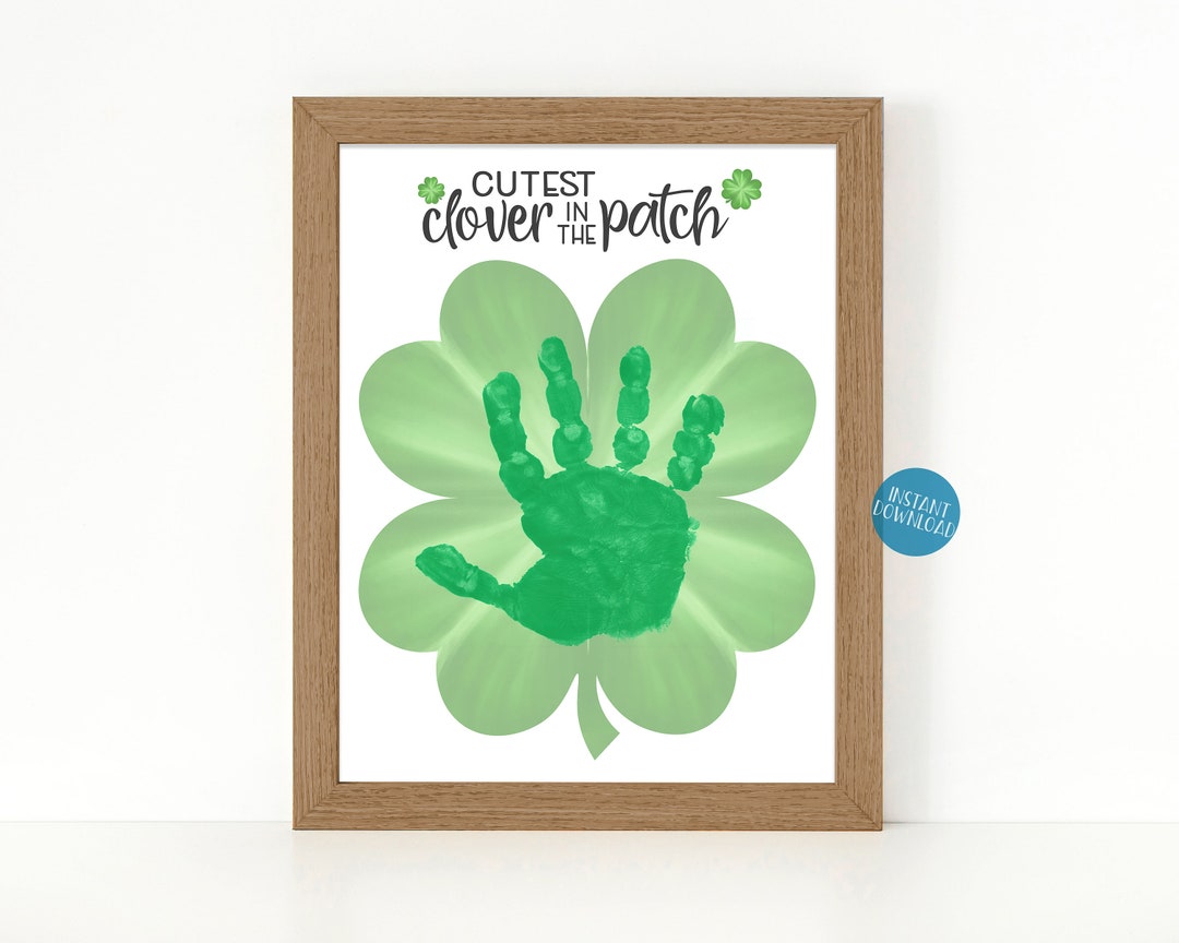 St Patrick's Day Handprint Art, Cutest Clover Handprint Craft, Saint ...