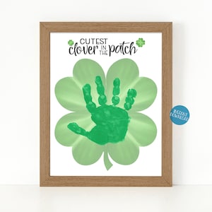 St Patrick's Day Handprint Art, Cutest Clover Handprint Craft, Saint ...
