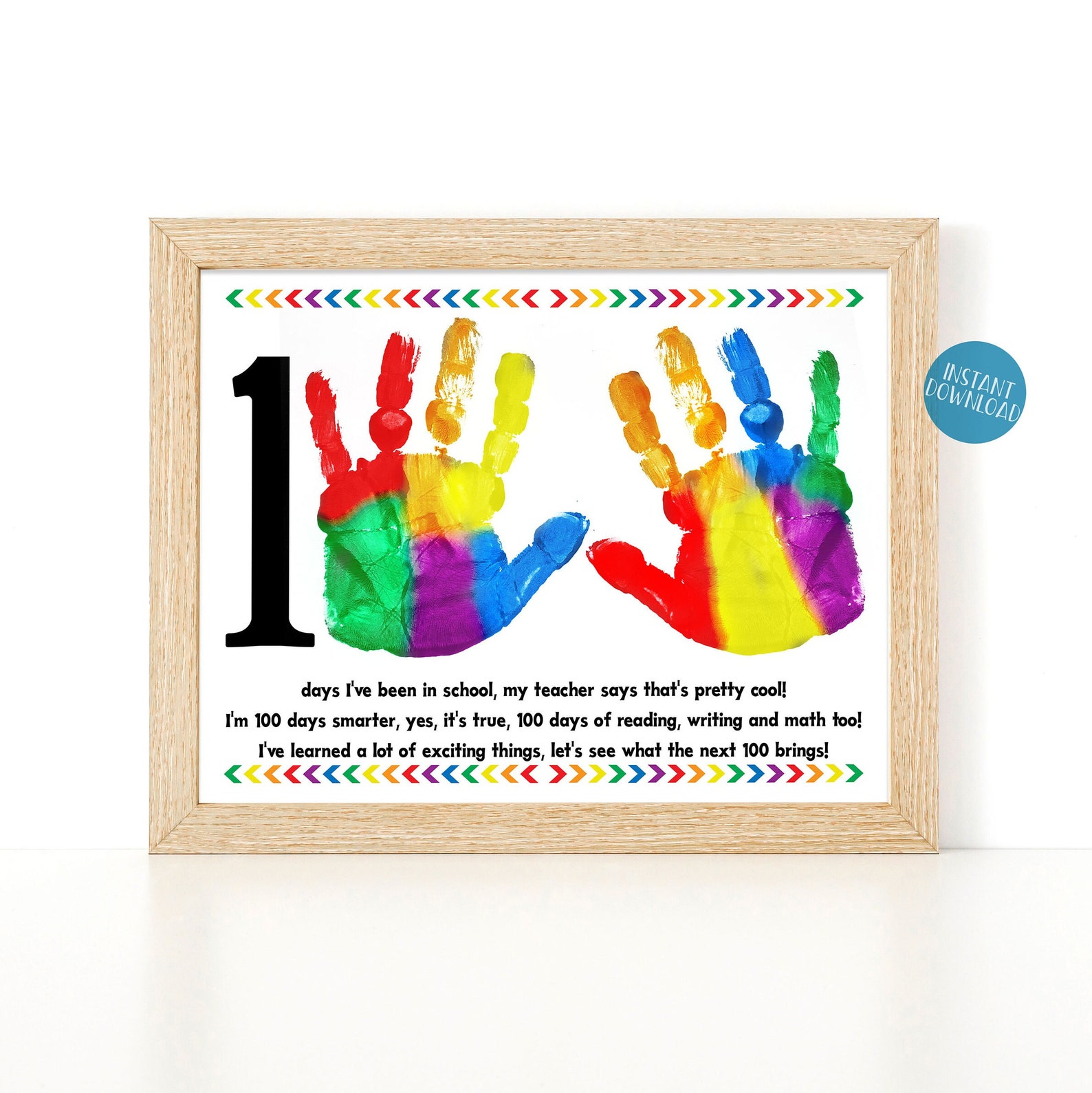 100 Days of School Activity Handprint Art for Kids 100th Day - Etsy