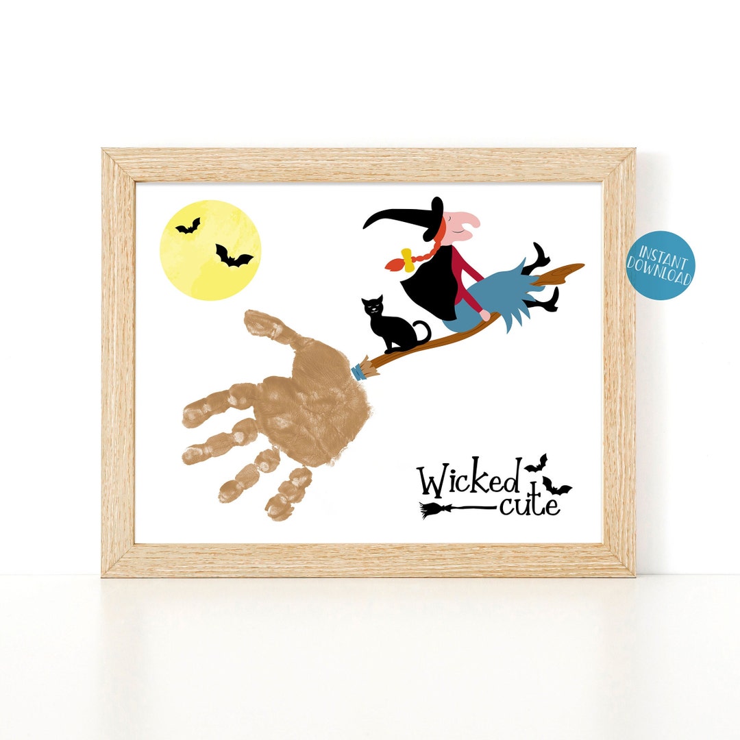 Wicked Cute Halloween Handprint Craft for Toddlers Witch - Etsy