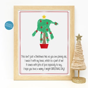 Christmas Tree Handprint Art, Xmas Printable, Christmas Craft Keepsake ...