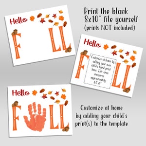 Hello Fall Handprint Art, Preschool Activities for Autumn, Toddler Art ...