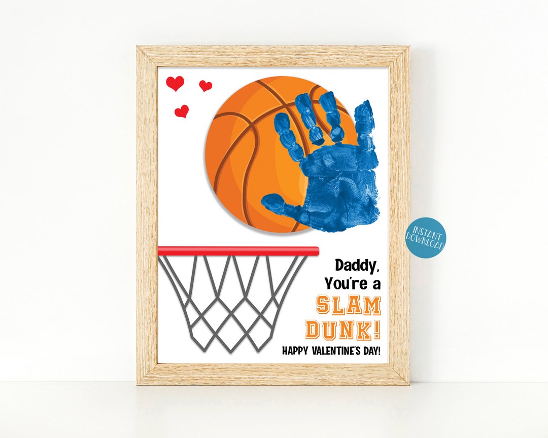 Valentine's Day Basketball Gift From Kids, Slam Dunk Dad Gift ...