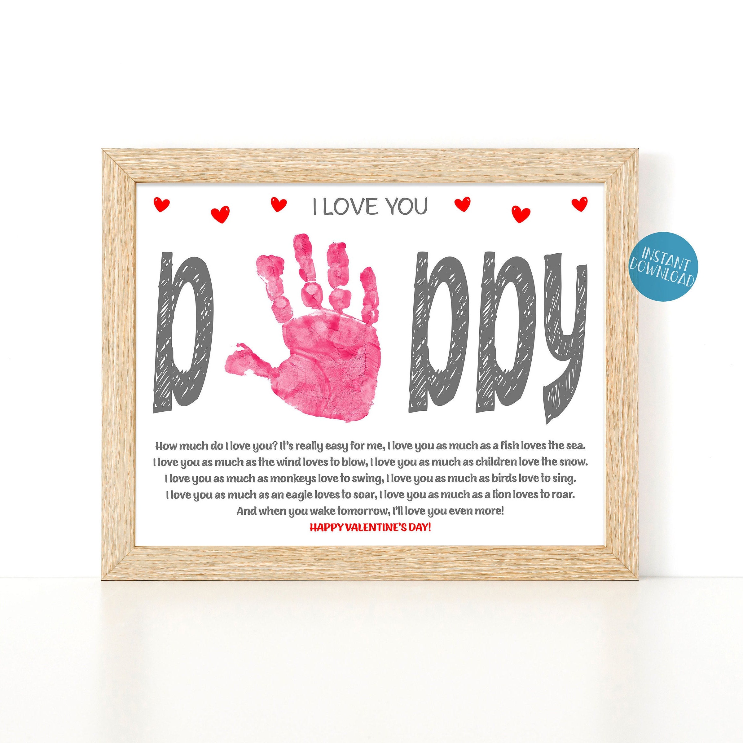 Handprint Art Valentine's Day Gift for Dad Valentines Day - Etsy