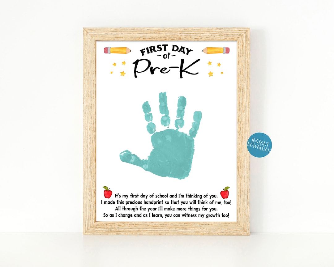 Handprint Art Back to School Poem, First Day of School Printable, DIY ...