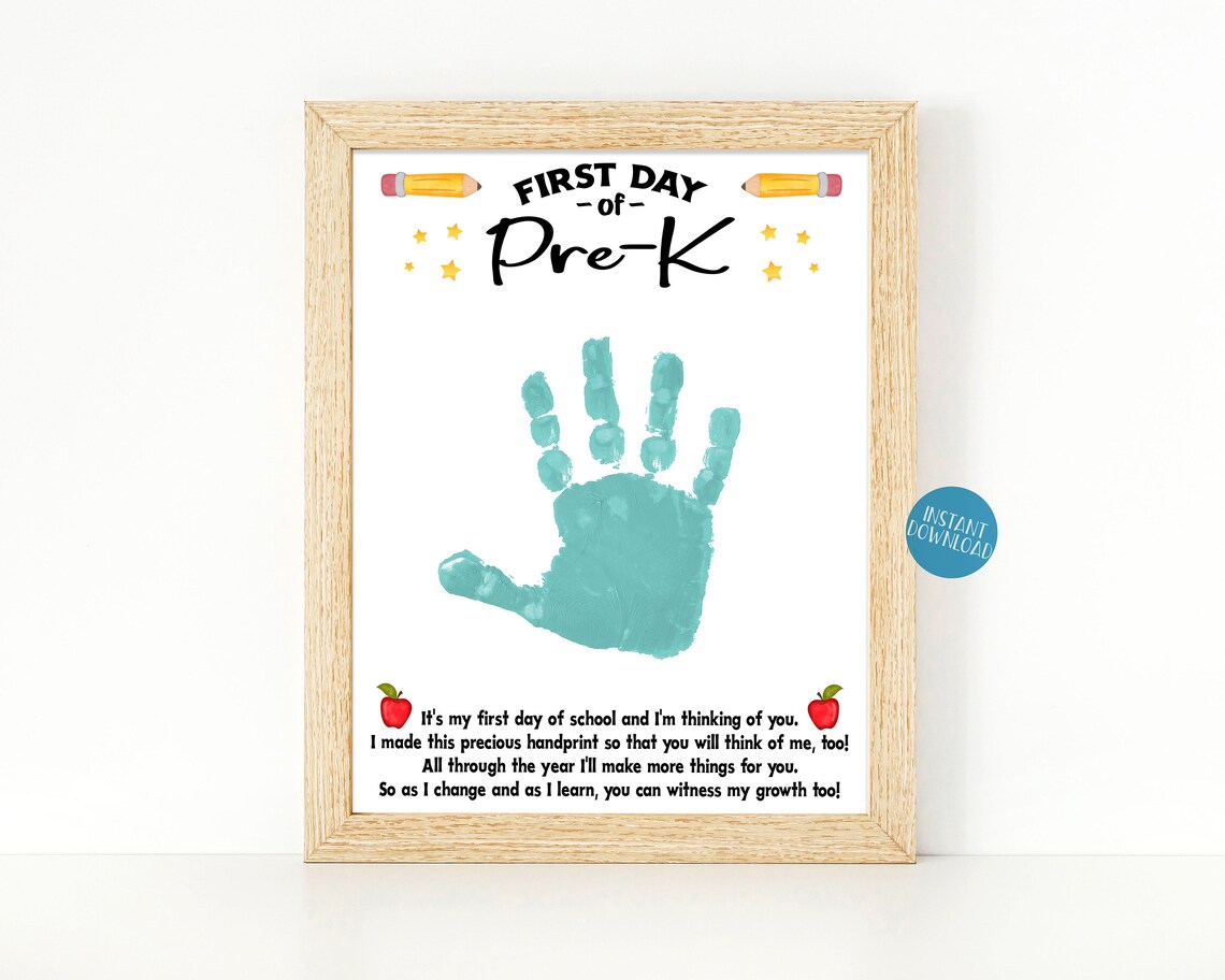 Handprint Art Back to School Poem First Day of School - Etsy