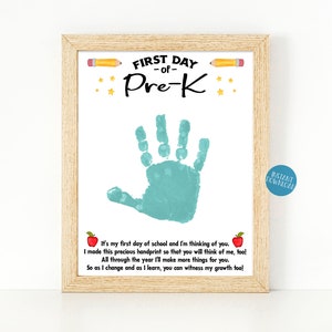 Handprint Art Back to School Poem, First Day of School Printable, DIY ...