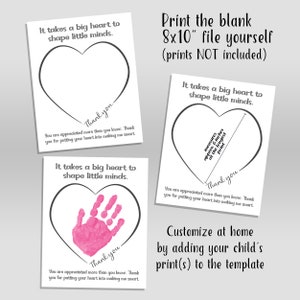 Teacher Appreciation Gift, Teacher Gift Handprint Craft, End of School ...