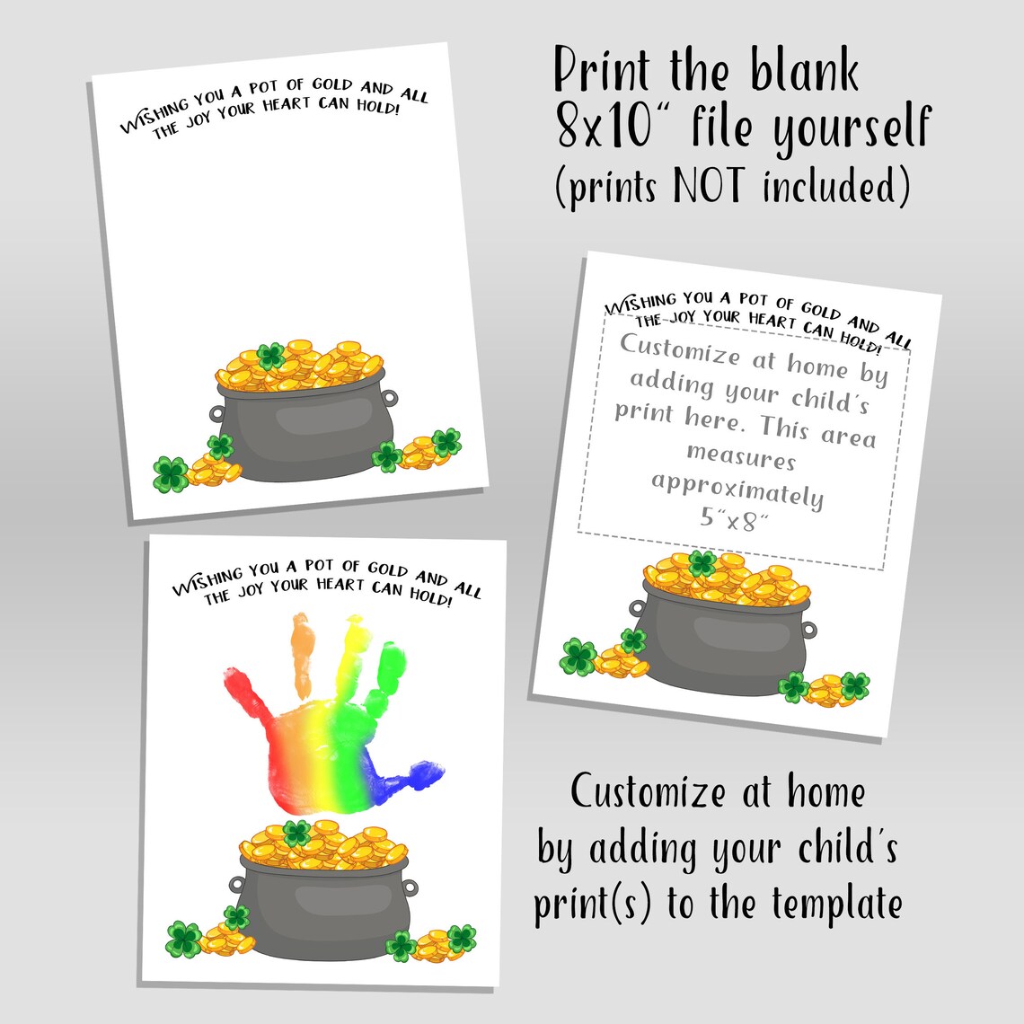 St Patricks Day Handprint Craft, Pot of Gold Toddler Handprint Art ...