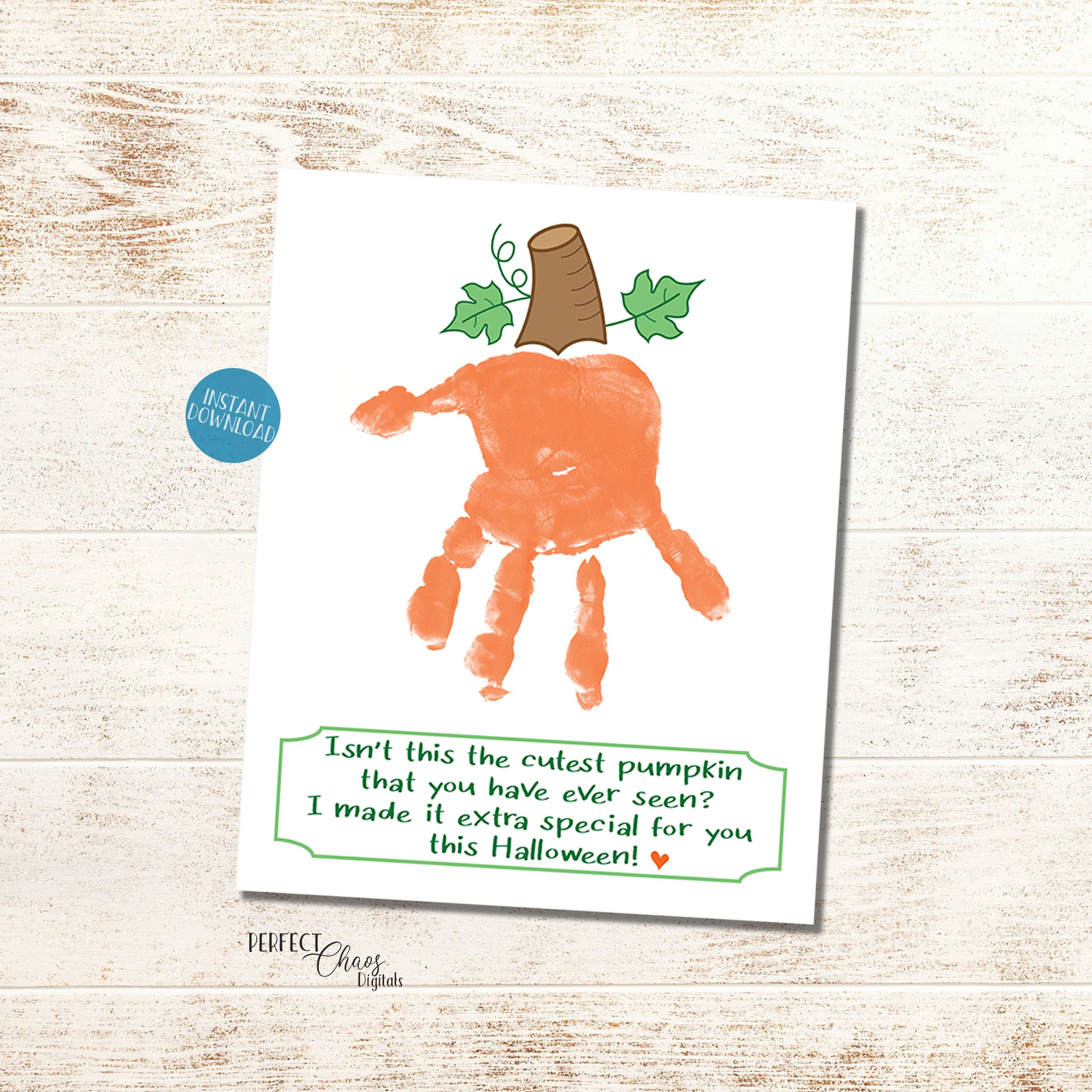 Halloween Handprint Art Pumpkin Handprint Craft for Kids - Etsy